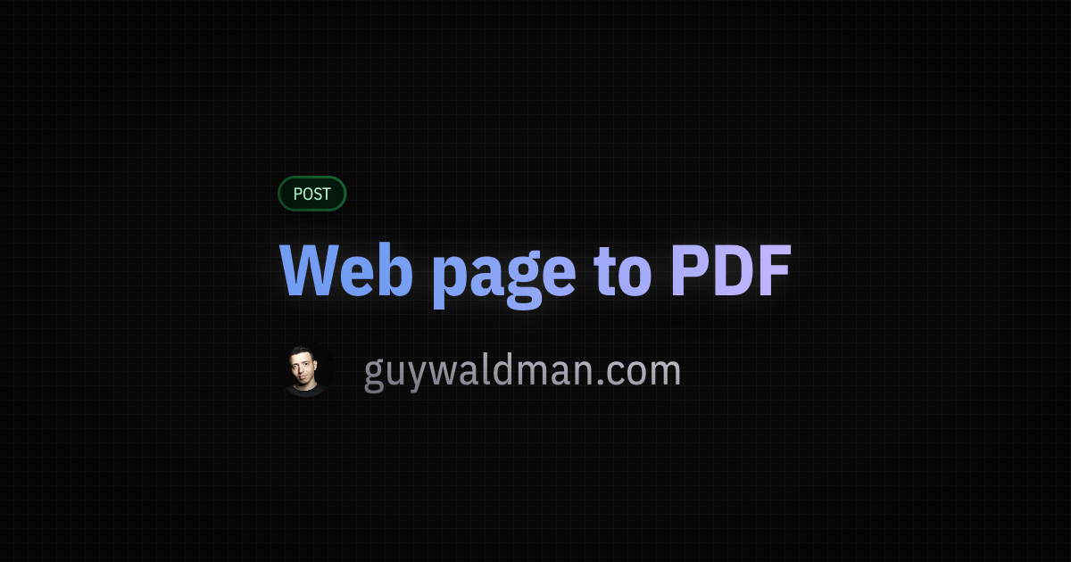 Web page to PDF | Guy Waldman