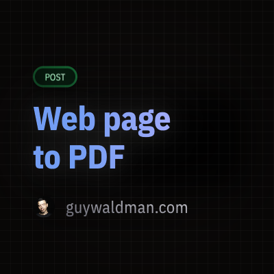 Web page to PDF | Guy Waldman