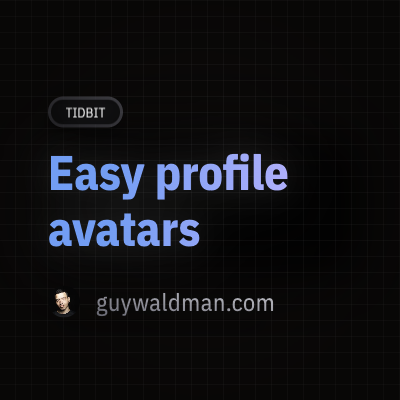 Easy profile avatars | Guy Waldman